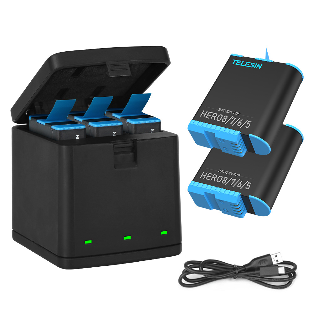 Go Pro Hero 5 Battery Gopro Hero 8 Black Battery Flip Reader Box With 3 ...